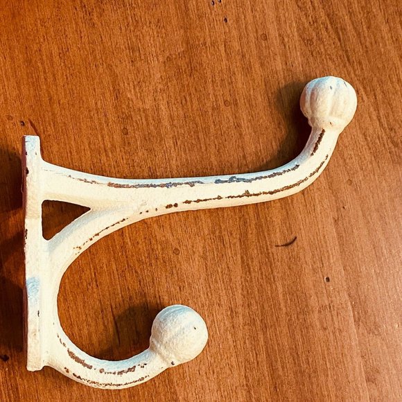 Wall Decor | Vintage Farmhouse Hooks Ivory Rustic Wrought Iron | Poshmark